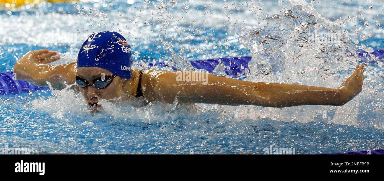 Britain's Jemma Lowe competes in the women's 100m Butterfly final, at ...