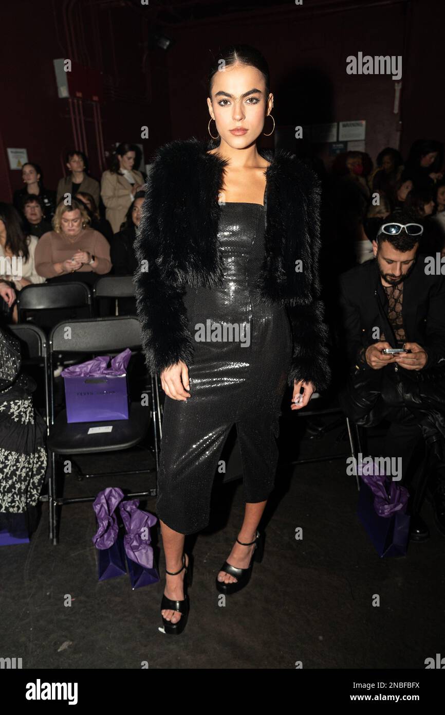 New York, USA. 13th Feb, 2023. Sarah Jane Nader attends runway for ...