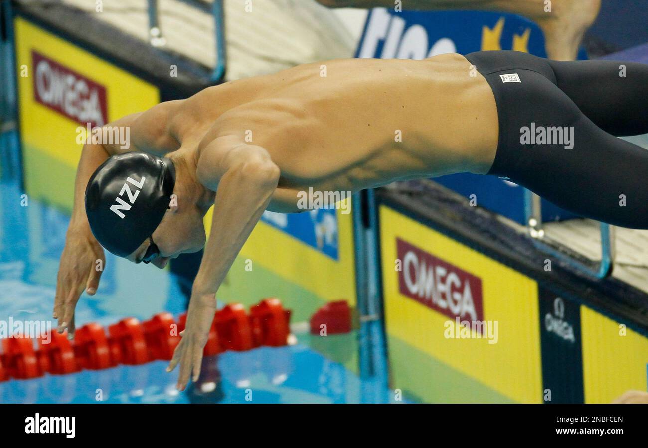 New Zealand's Matthew Stanley starts his race in a heat of the men's ...