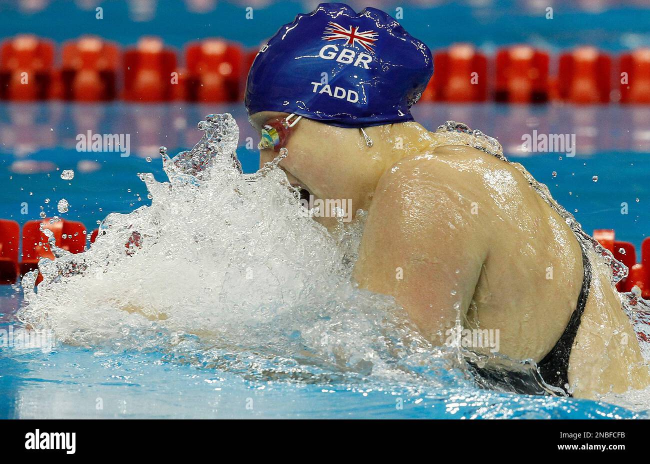 Britan's Stacey Tadd competes in a women's 100m Breastoke heat, at the ...