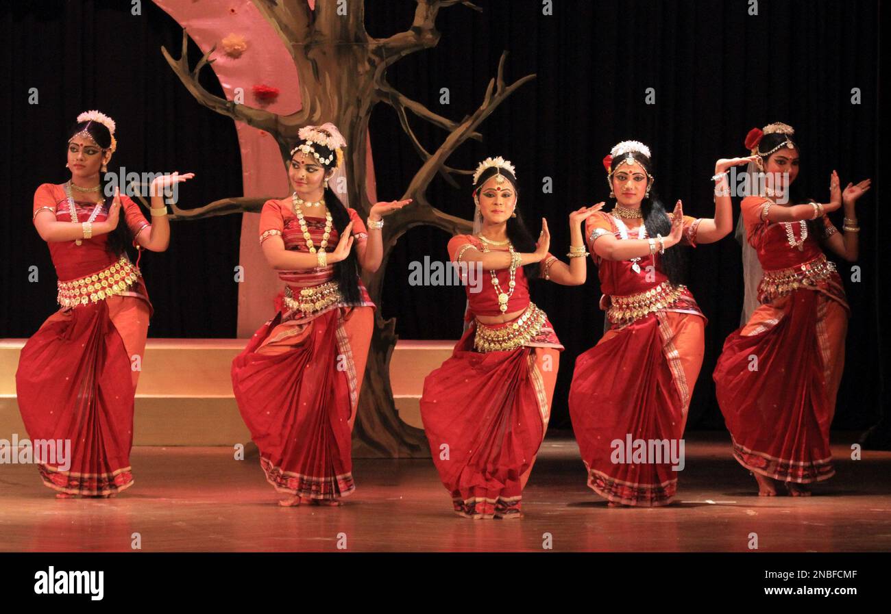 Indian dancers perform during "Chitrangada," Dance Drama of ...