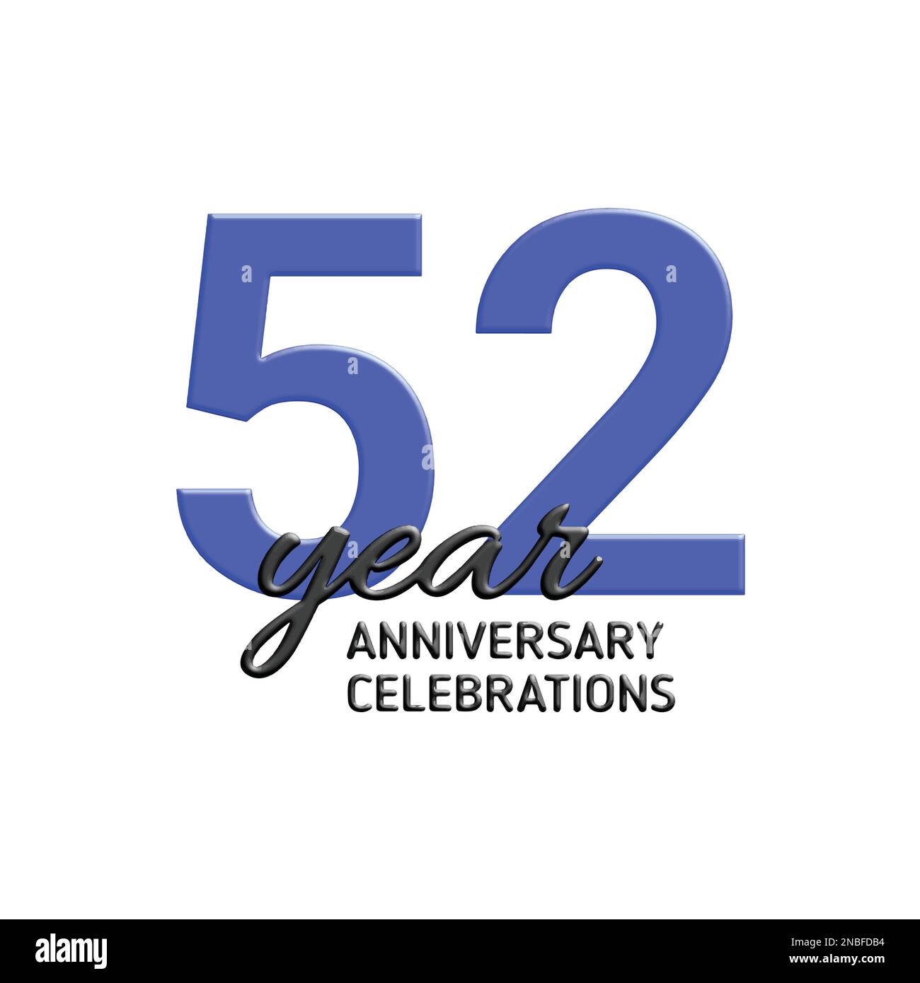 52th anniversary celebration logo design. Vector festive illustration ...