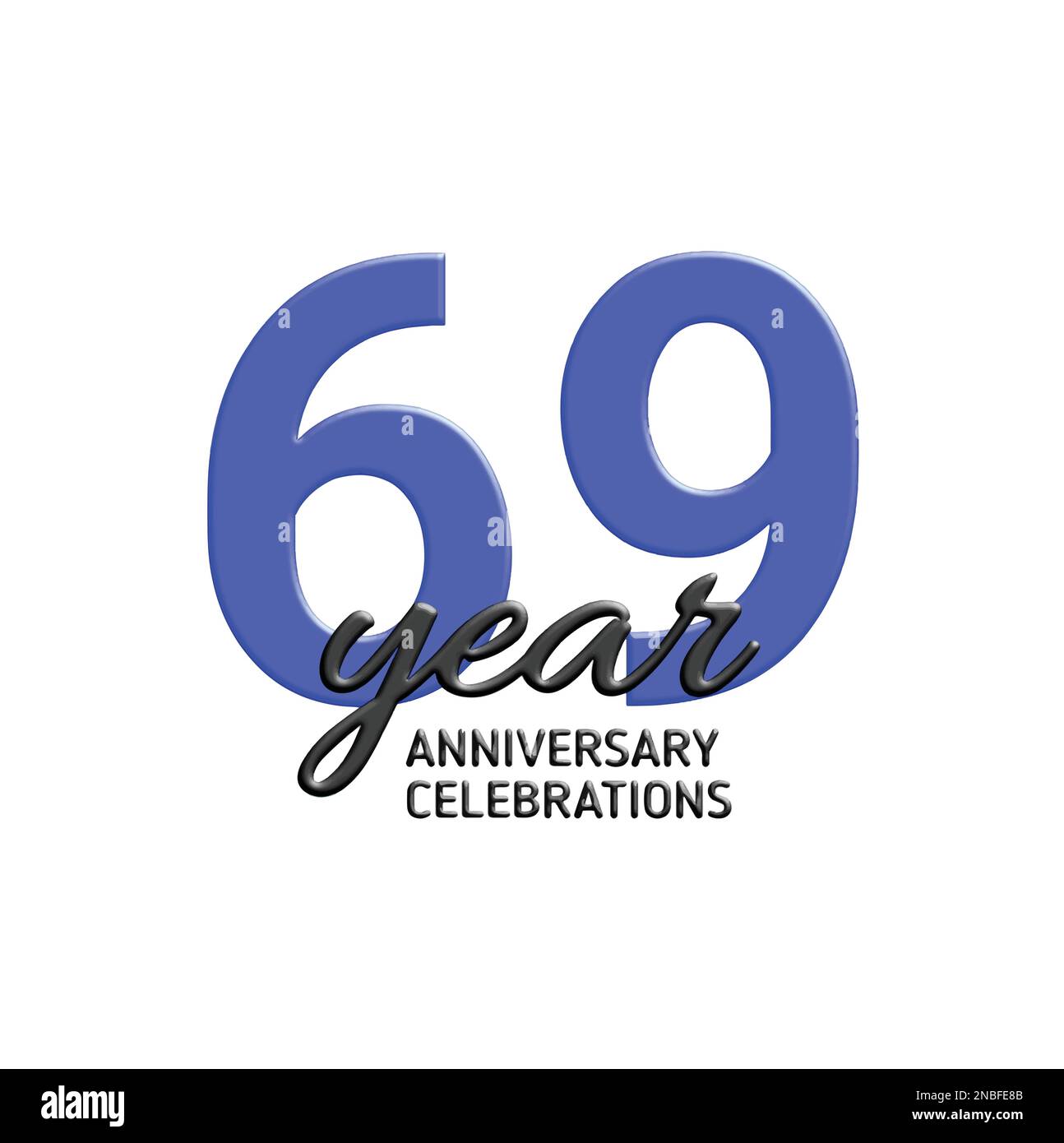 69th anniversary celebration logo design. Vector festive illustration ...