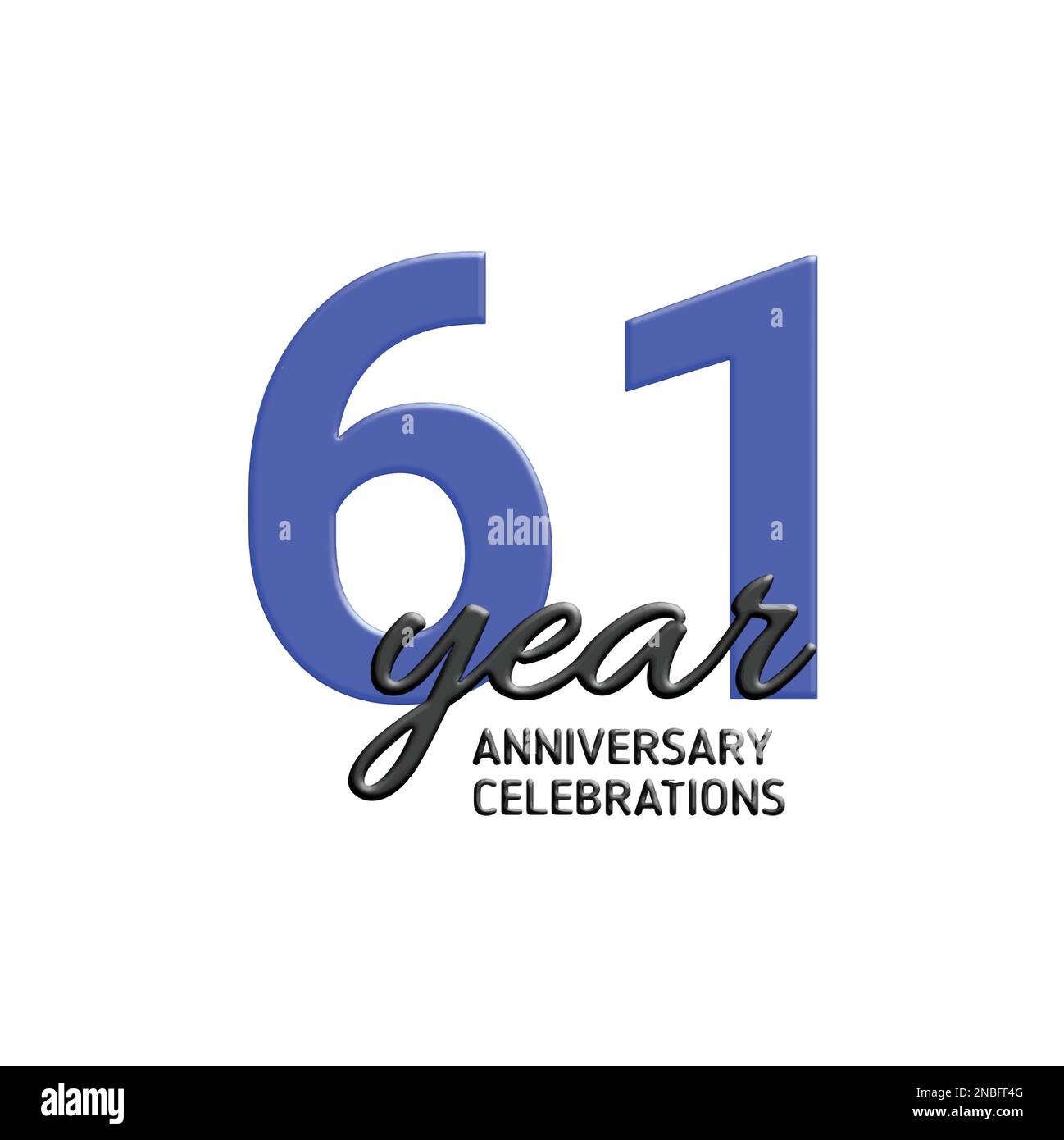 61th anniversary celebration logo design. Vector festive illustration ...