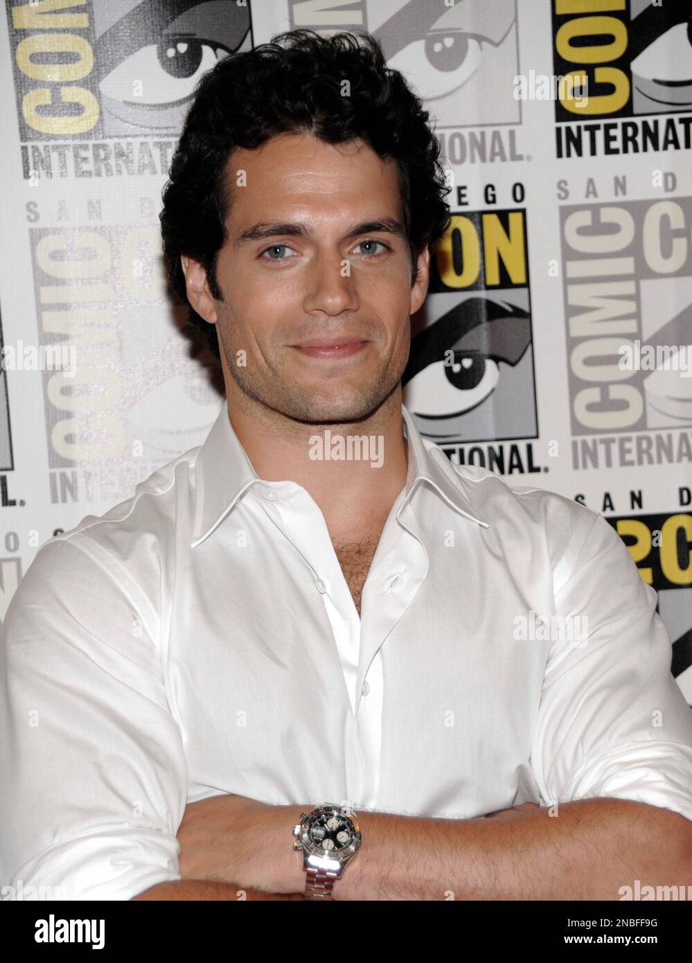 Actor Henry Cavill arrives at a press conference for the feature film "Immortals" at Comic Con ...