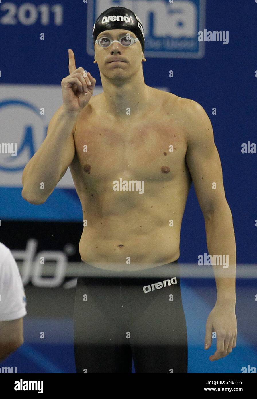 Brazil's Cesar Cielo gestures before his heat of the men's 50m ...