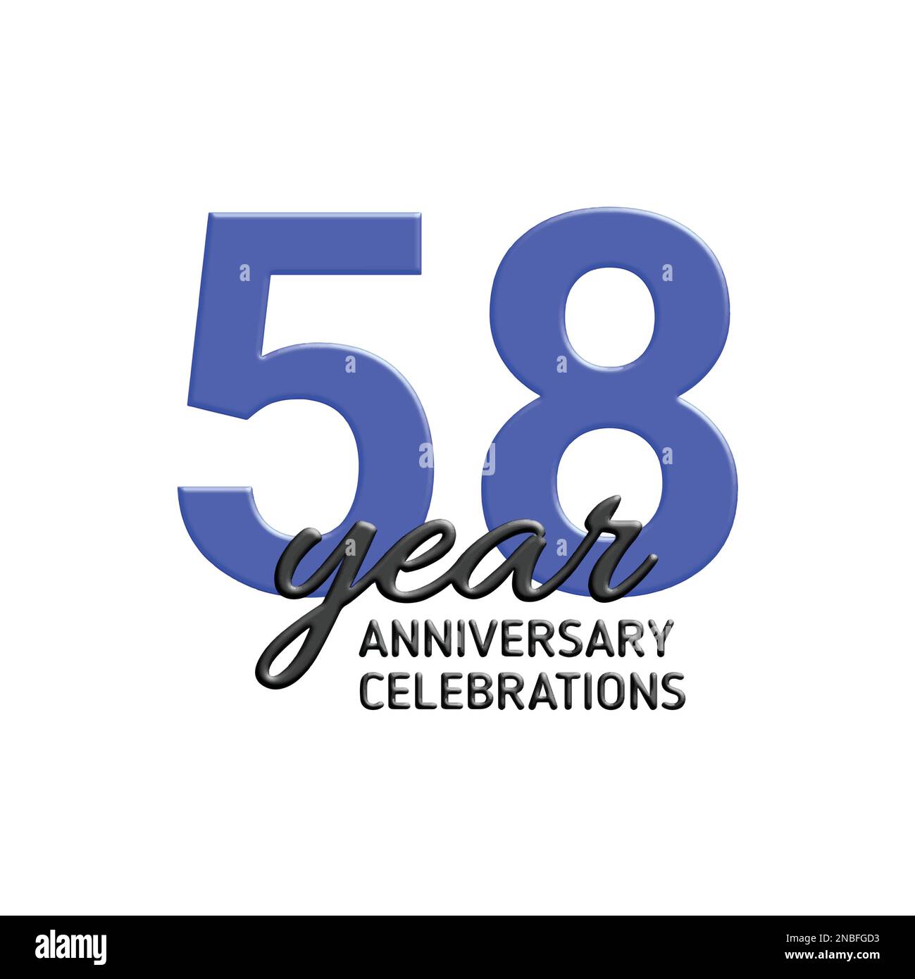 58th anniversary celebration logo design. Vector festive illustration ...