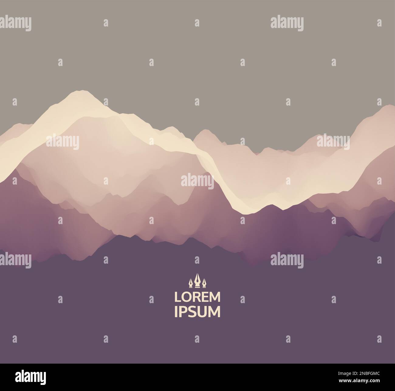 Mountain landscape. Mountainous terrain. Vector illustration. Abstract background Stock Vector ...