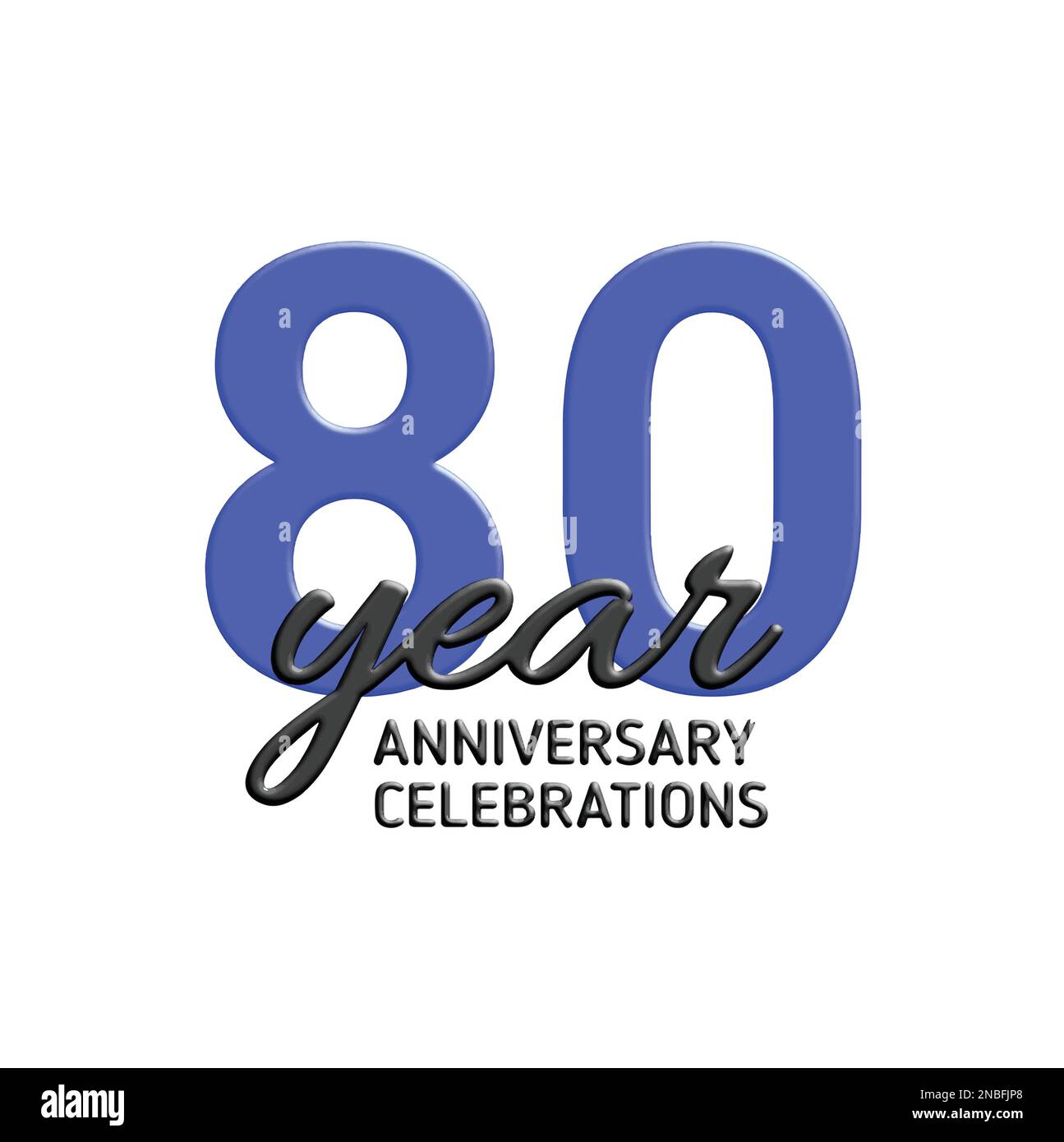 80th anniversary celebration logo design. Vector festive illustration ...