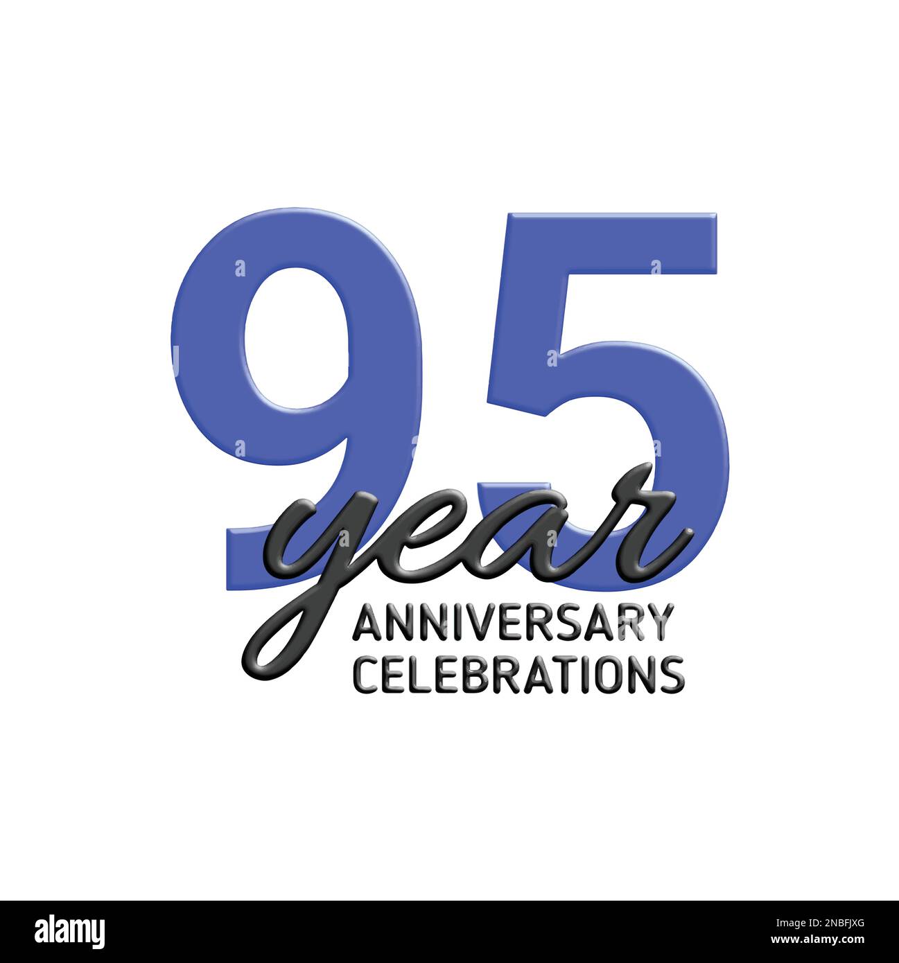 95th anniversary celebration logo design. Vector festive illustration ...