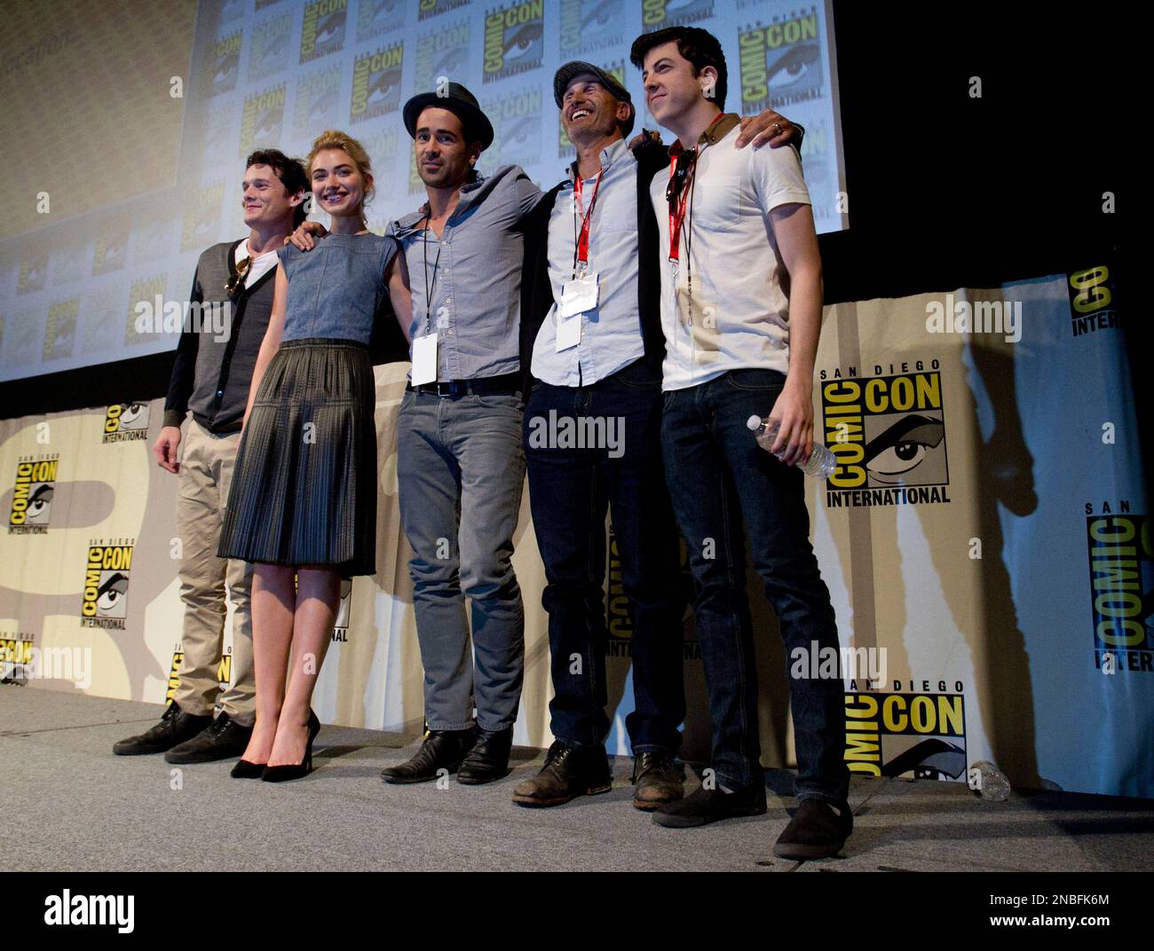 Cast and crew of the movie, "Fright Night" from left, Anton Yelchin ...