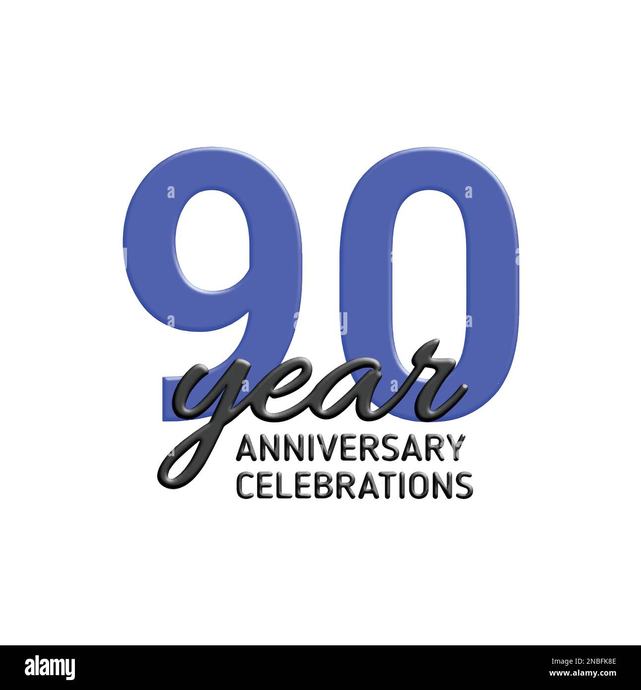 90th anniversary celebration logo design. Vector festive illustration ...