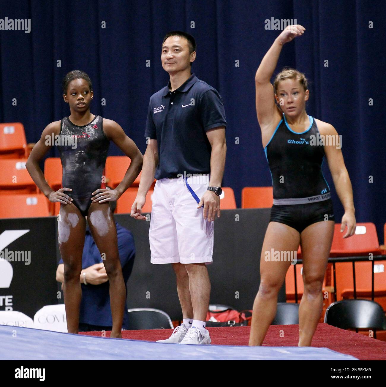 Gabrielle Douglas, left, and Olympic goal medalist Shawn Johnson, right ...