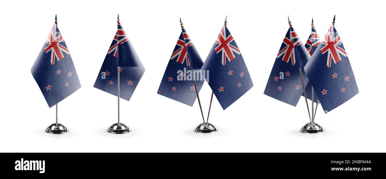 Small national flags of the New Zealand on a white background Stock ...