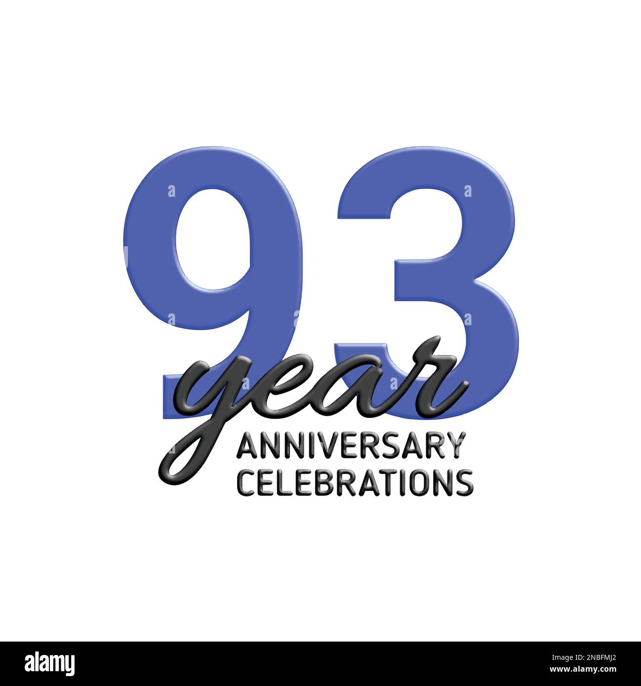 93th anniversary celebration logo design. Vector festive illustration ...