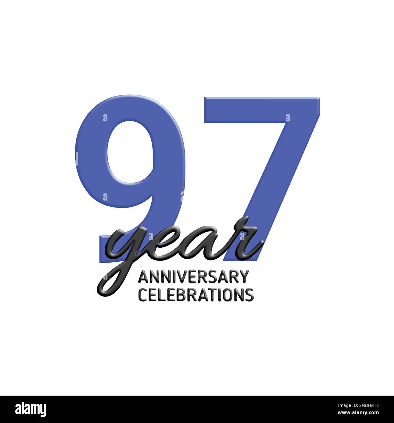 97th anniversary celebration logo design. Vector festive illustration ...