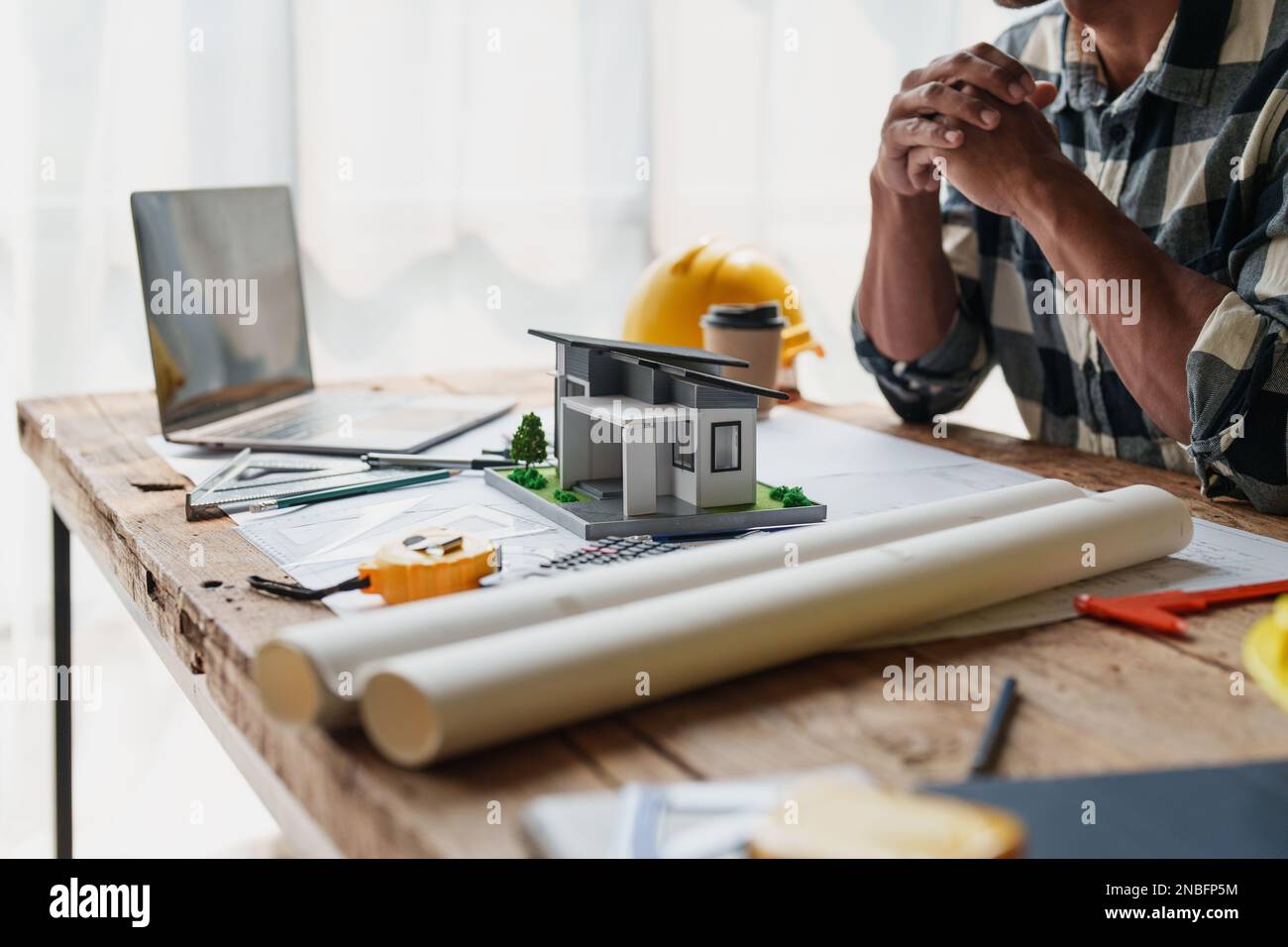 Group of professional engineering people brainstorming at meeting and ...