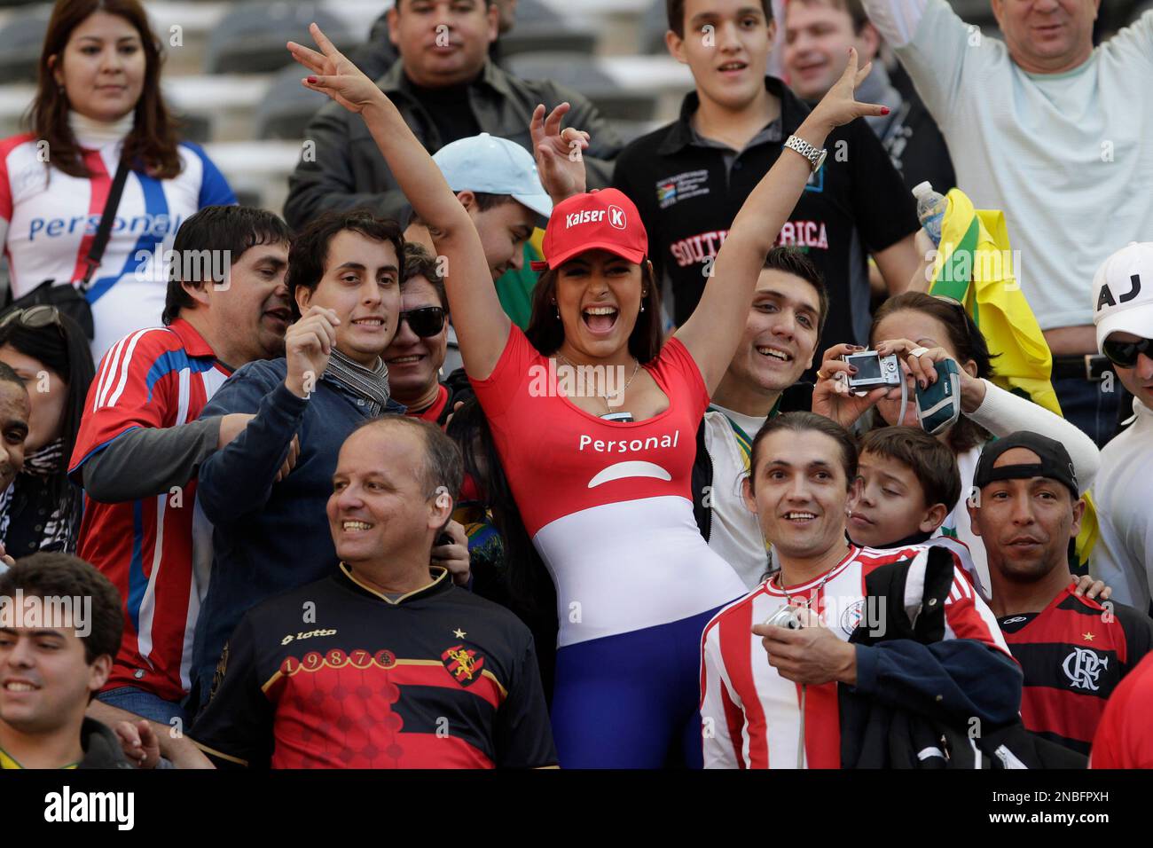 Paraguay's notorious soccer fan Larissa Riquelme poses for the ...
