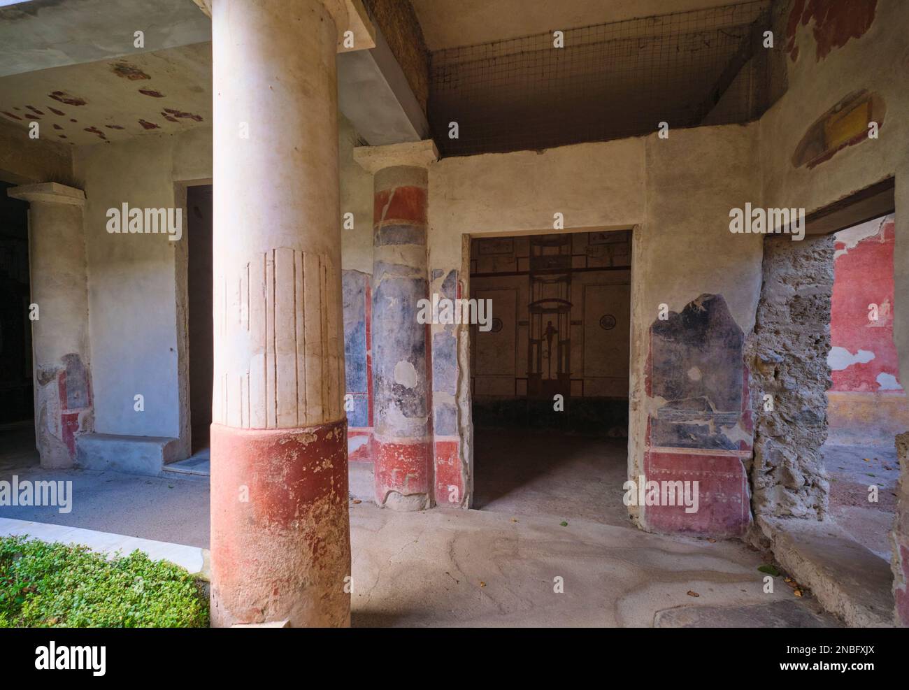 Various red fresco wall work in the garden and rooms of House of ...