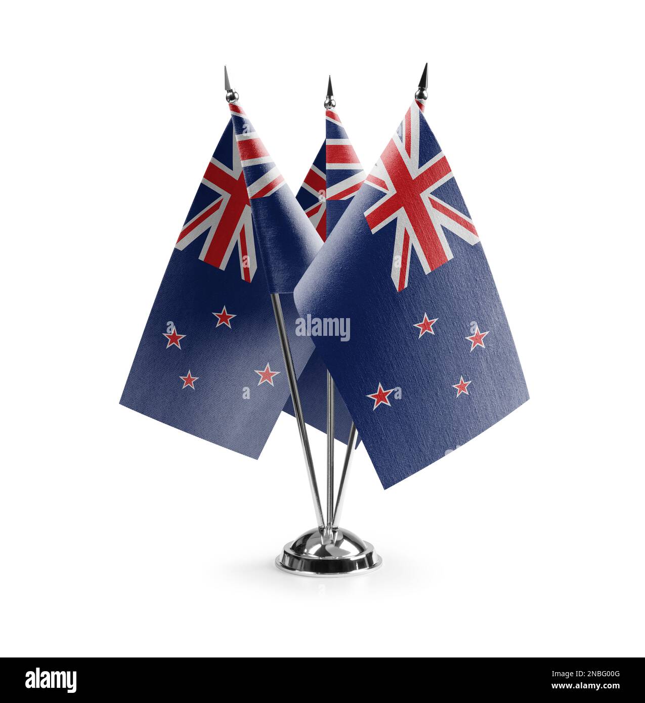 Small national flags of the New Zealand on a white background Stock ...