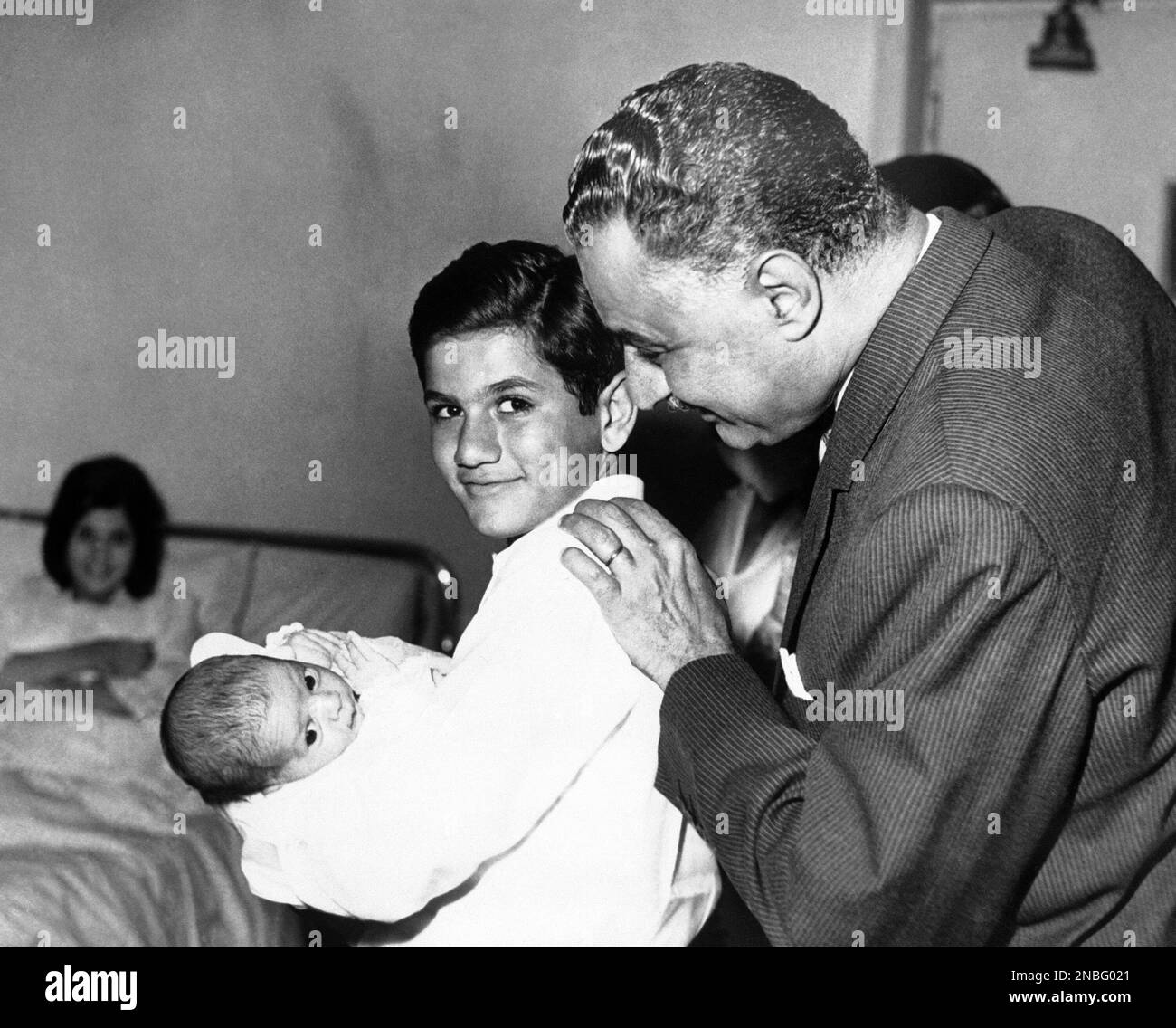 Gamal Abdel Nasser, President of the United Arab Republic, rests his ...