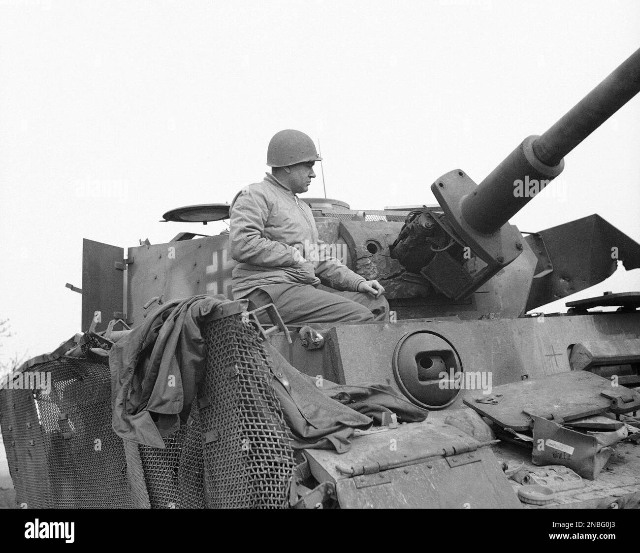 Bill Allen, Associated Press War Correspondent, on a Panther tank on ...