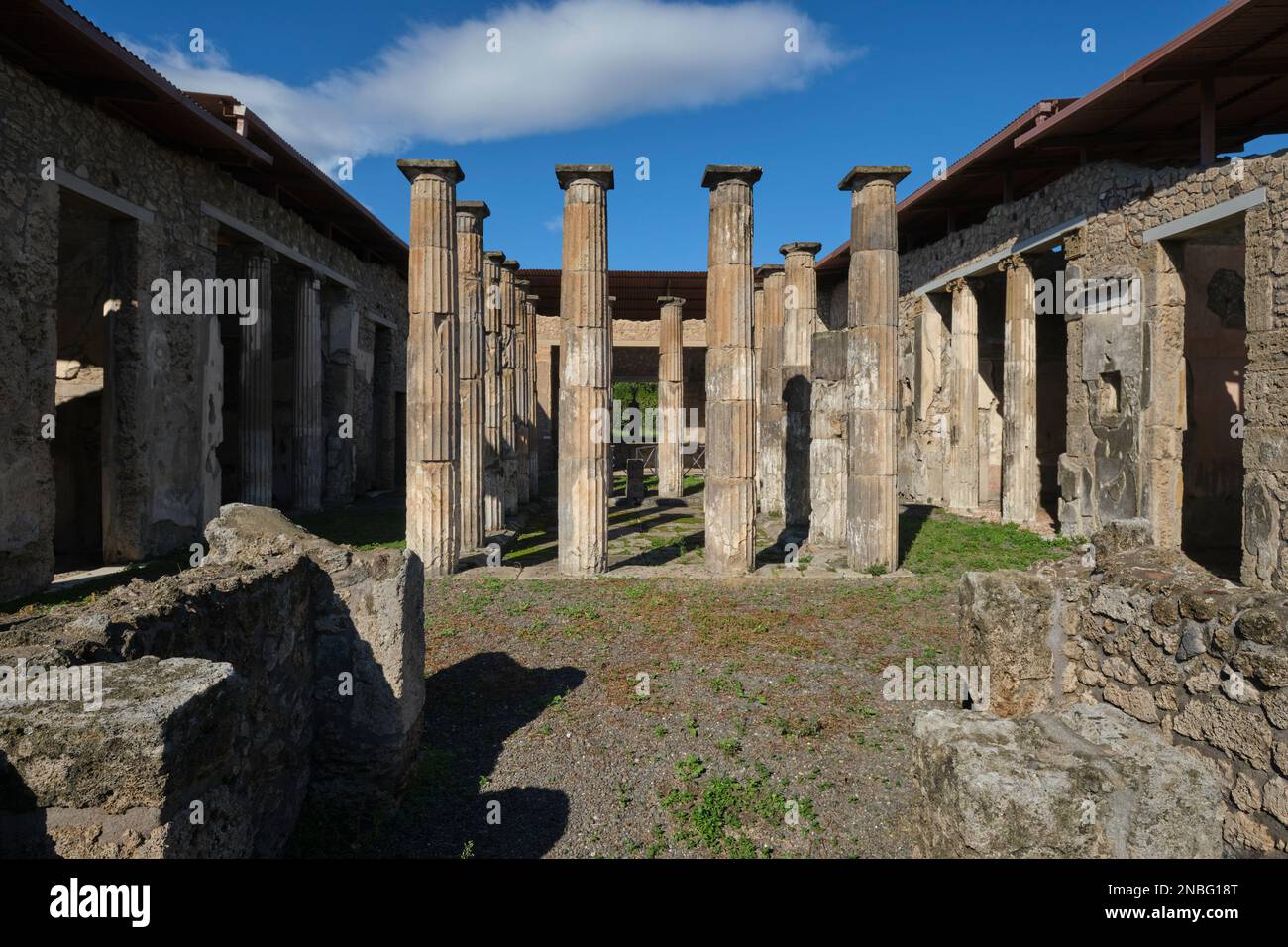 A nicely proportioned, square set of columns in the courtyard garden of ...