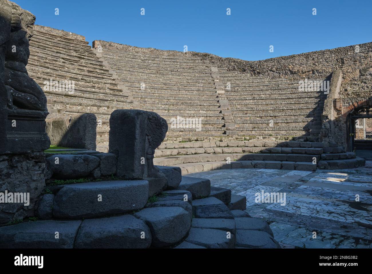 A view of the stone seating at the cute, little, small Teatro Piccolo ...