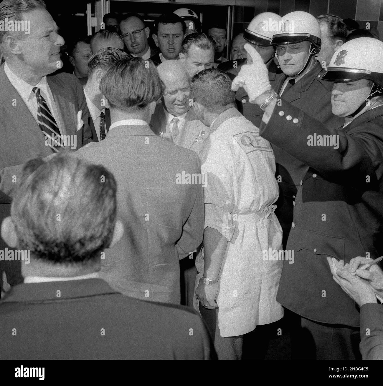 Soviet Premier Nikita Khrushchev who made a surprise visit to a ...