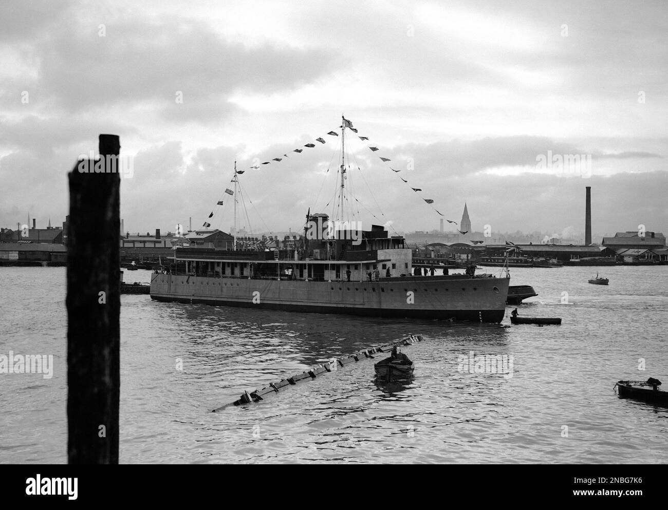 The gun boat H.M.S. dragonfly was launched by Lady Dent from the yards ...