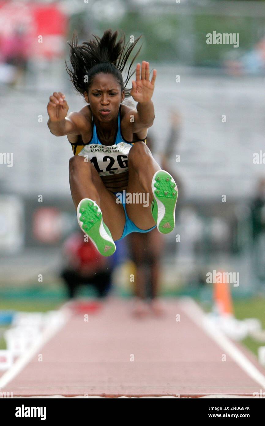 Bahamas' Bianca Stuart competes in the women's long jump finals during ...