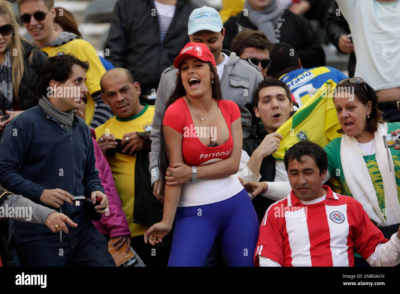 Paraguay's notorious soccer fan Larissa Riquelme poses for the ...