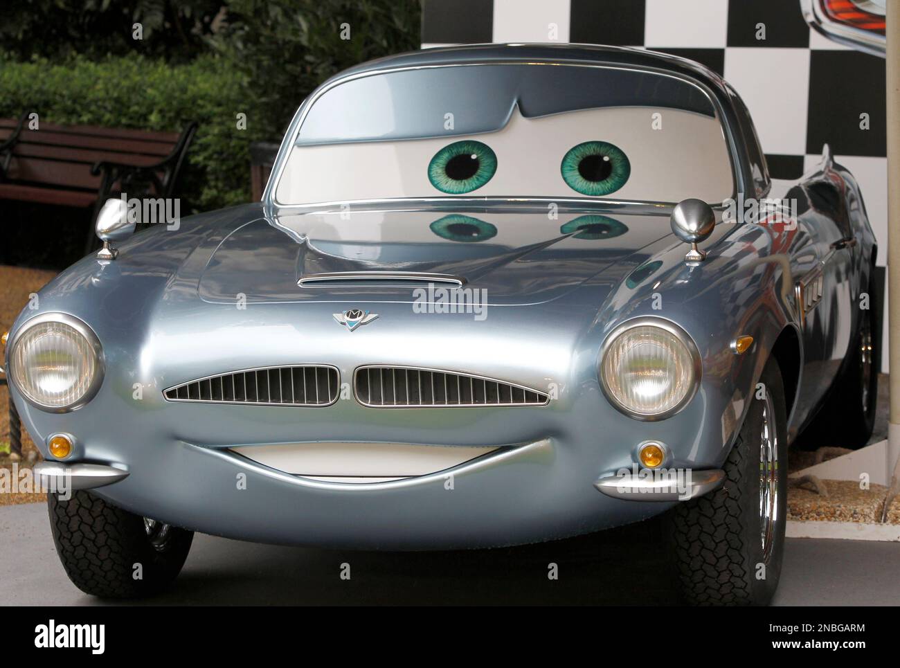 A real-size model of character Finn McMissile at the UK film premiere ...