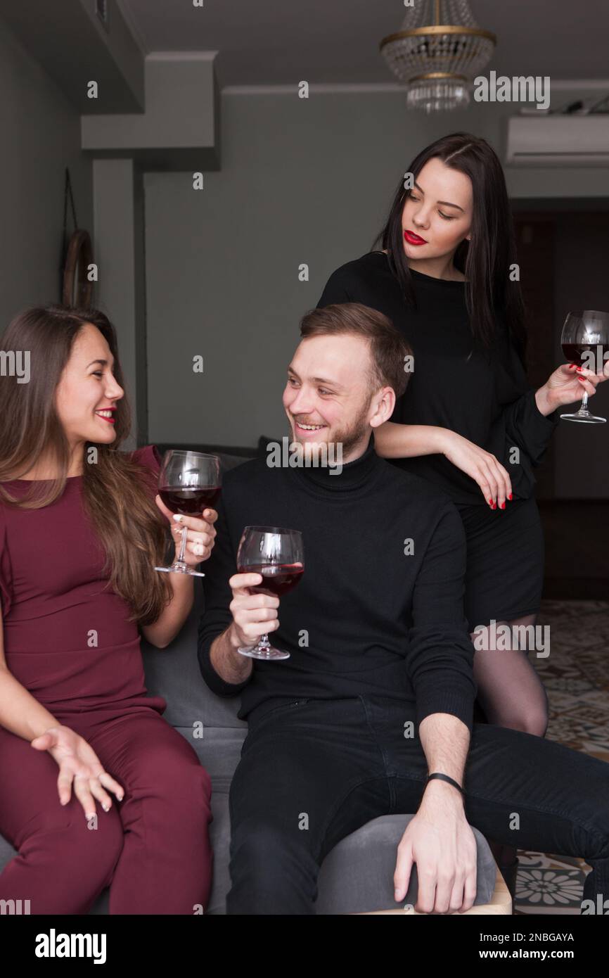 Female jealousy on party. Possessive relationship Stock Photo - Alamy