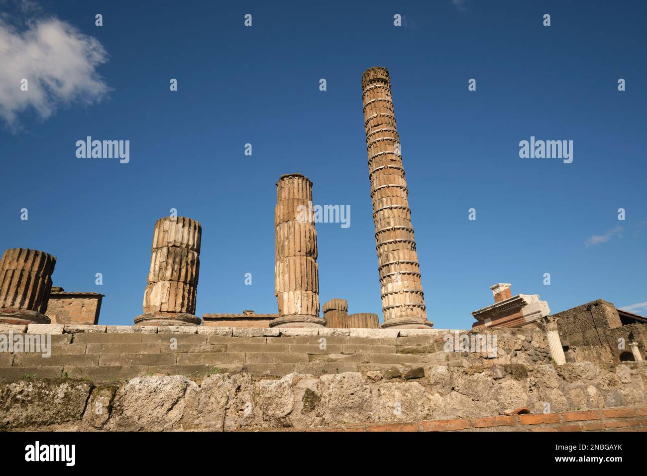 Large column ruins at the temple of Jupiter, at one end of the forum ...