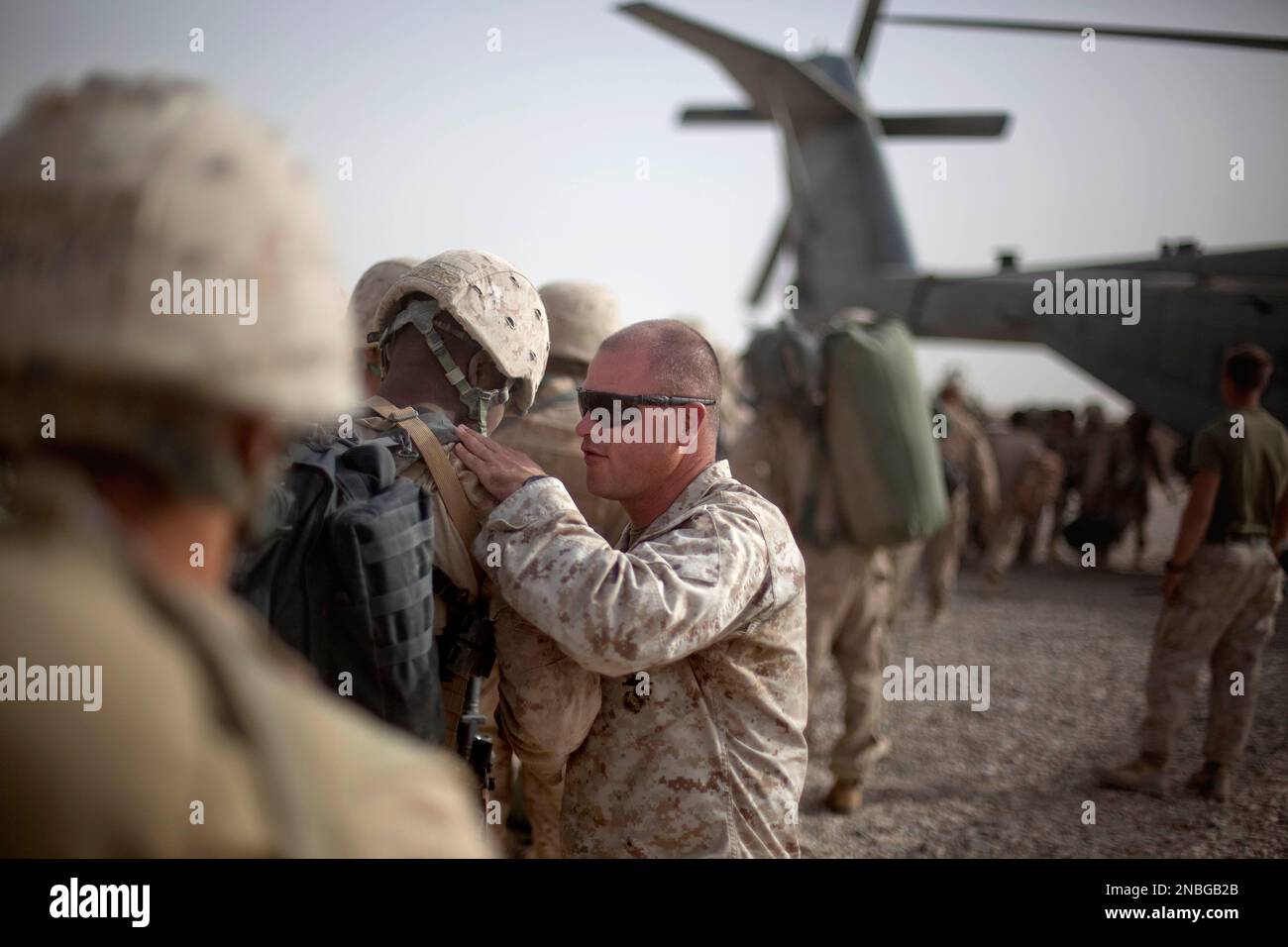 U.S. Marine Master Sgt. Larry Long, Weapons Company Operation Chief for ...