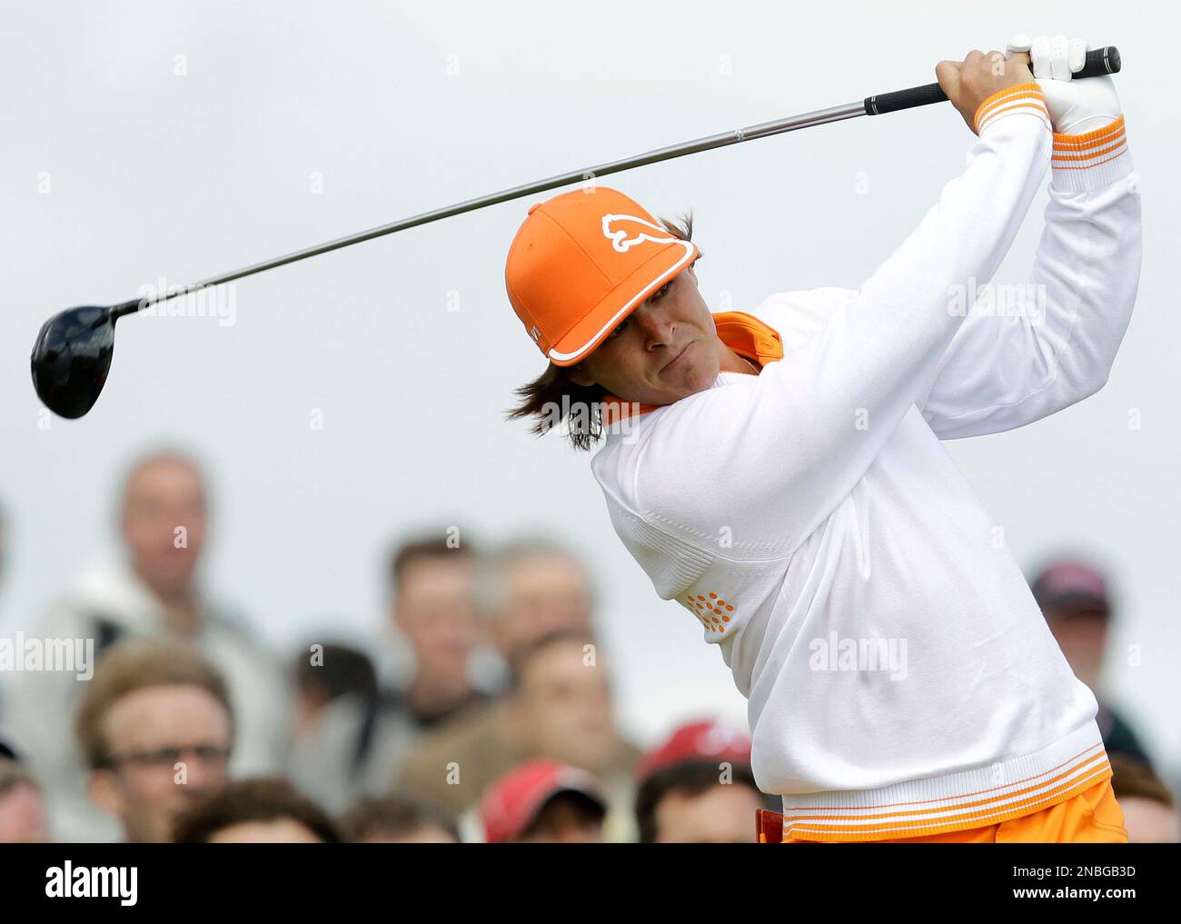 Rickie Fowler of the U.S. hits a shot from the 4th tee during the final ...