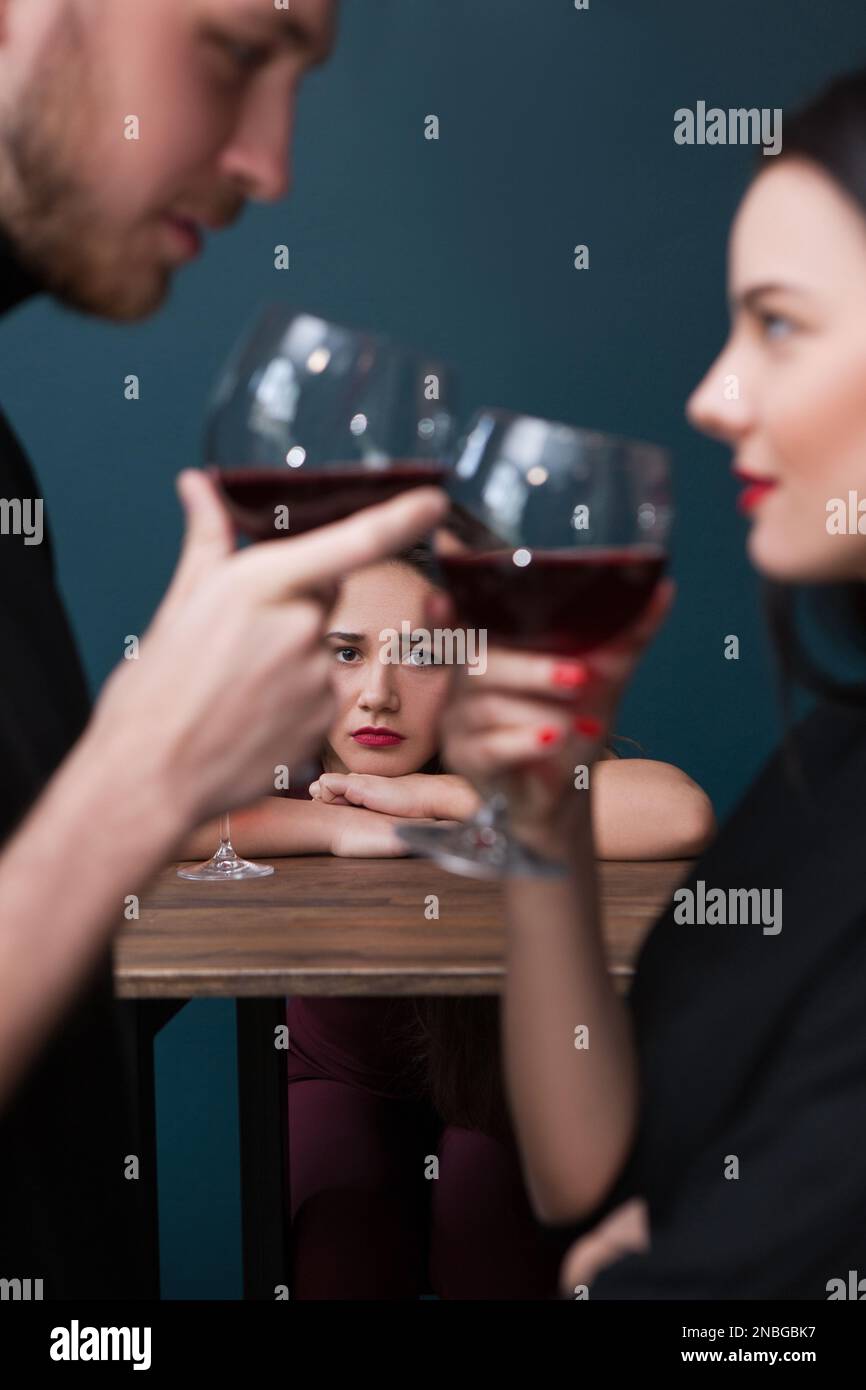 Jealous friend in bar hi-res stock photography and images - Alamy
