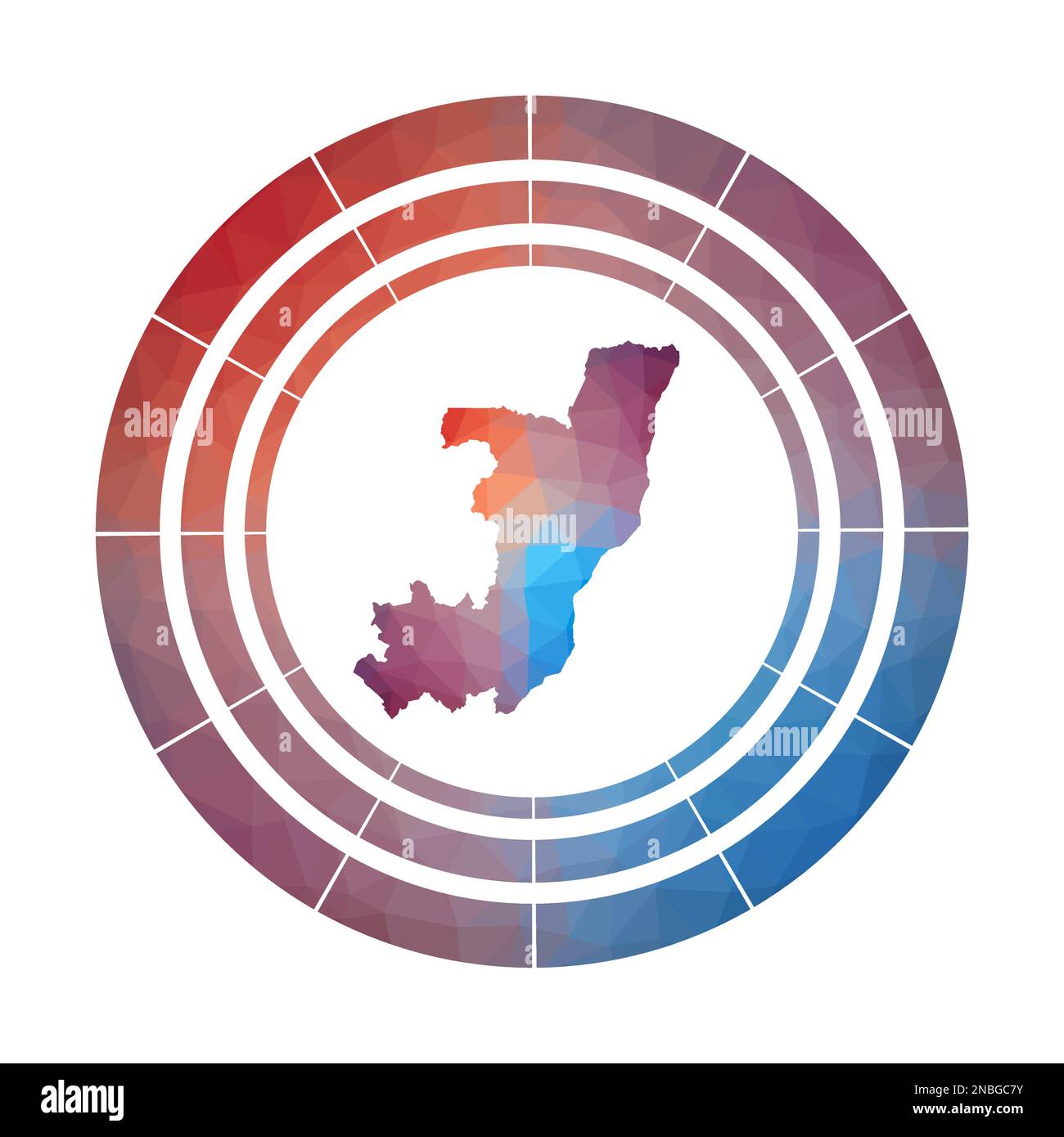 Congo badge. Bright gradient logo of country in low poly style ...