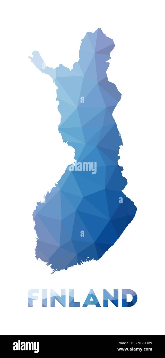 Low poly map of Finland. Geometric illustration of the country. Finland ...