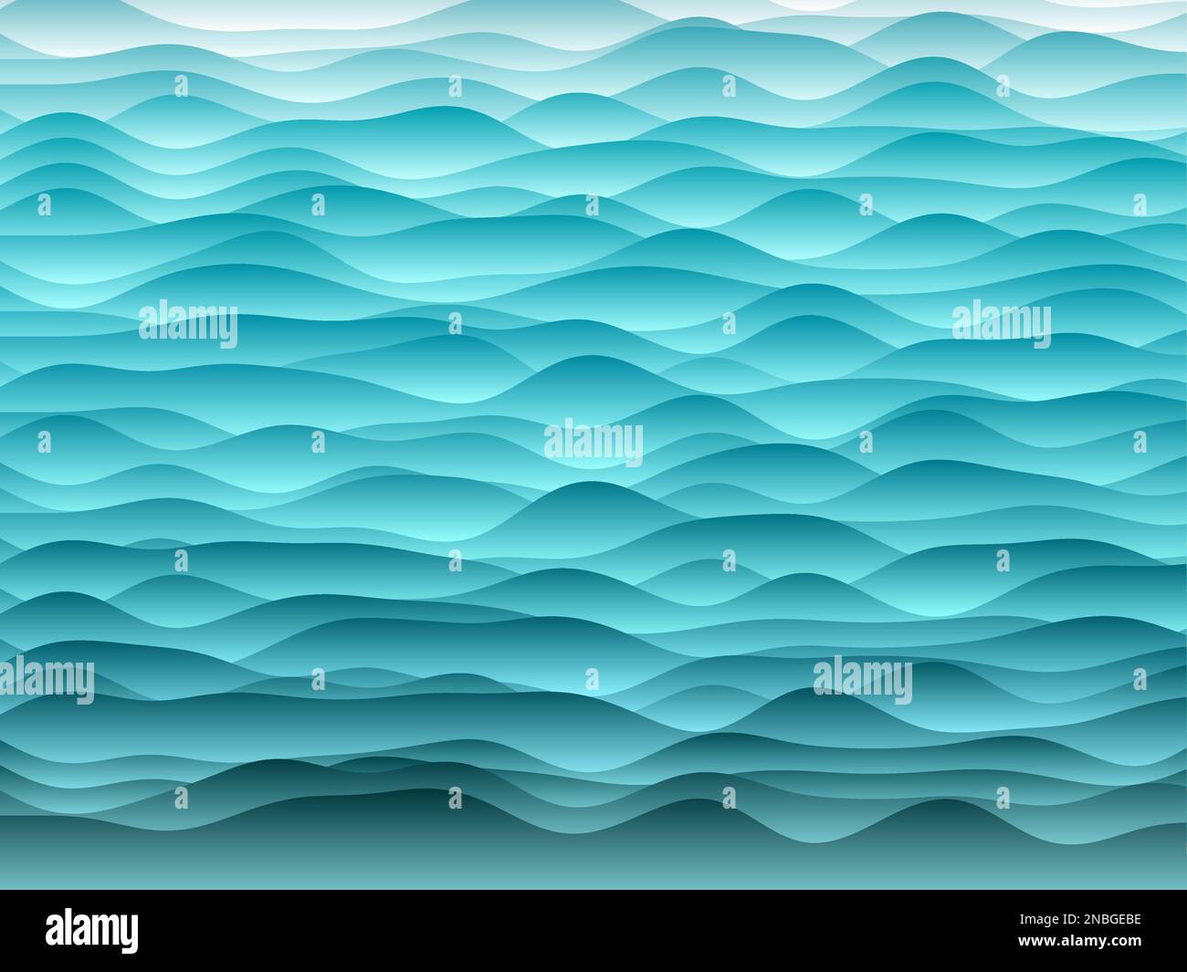 Abstract curves background. Smooth curves with gradients in cyan colors ...