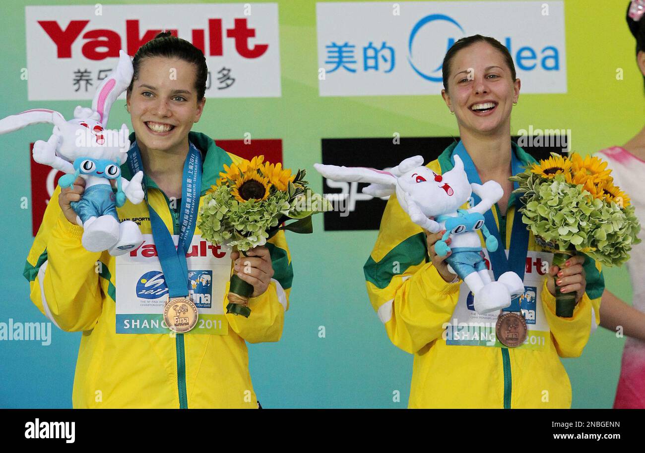 Australia's Anabelle Smith, left, and Sharleen Stratton pose with their ...