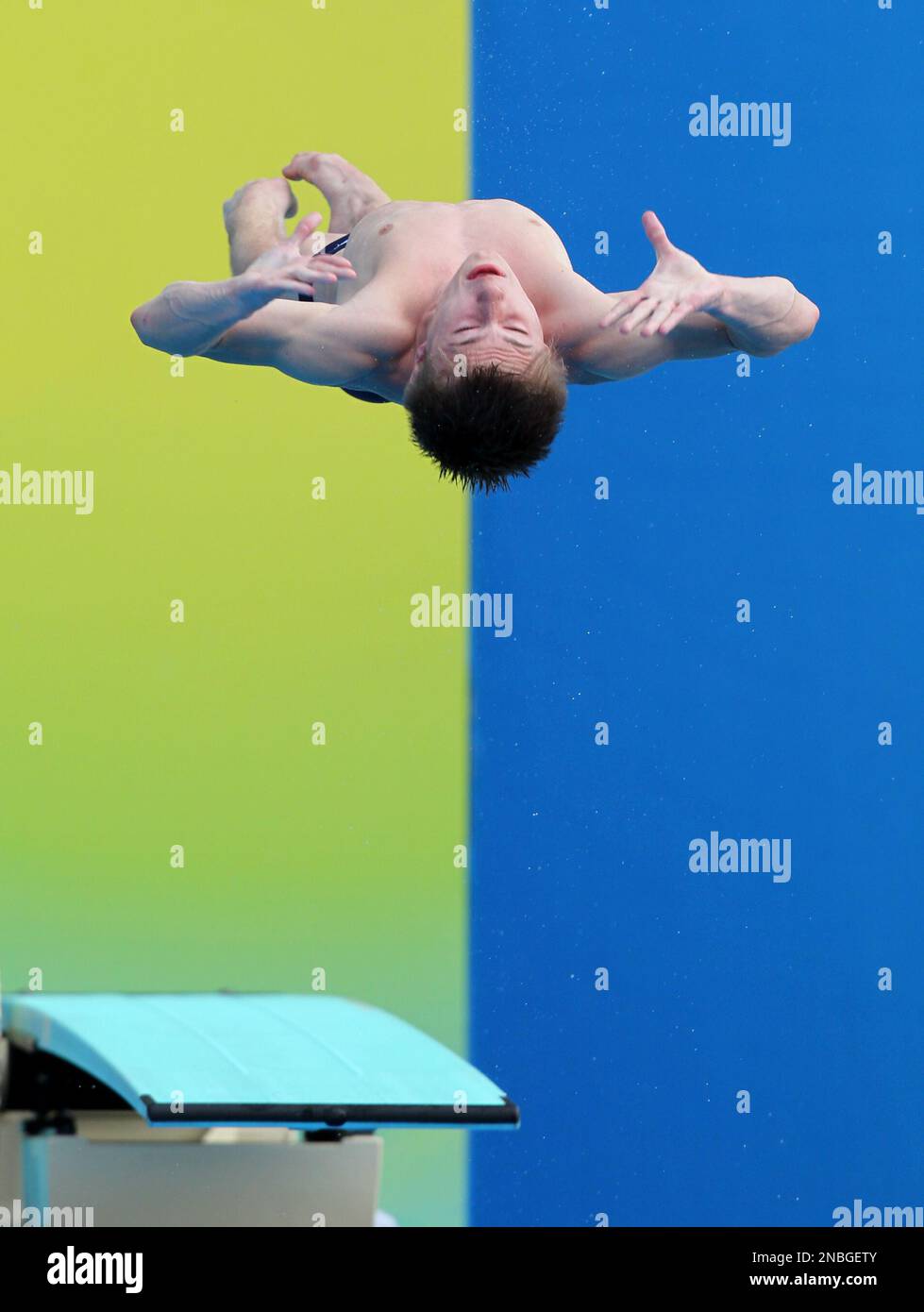 Britain's Jack Laugher competes in the Men's 1m Springboard event, at ...