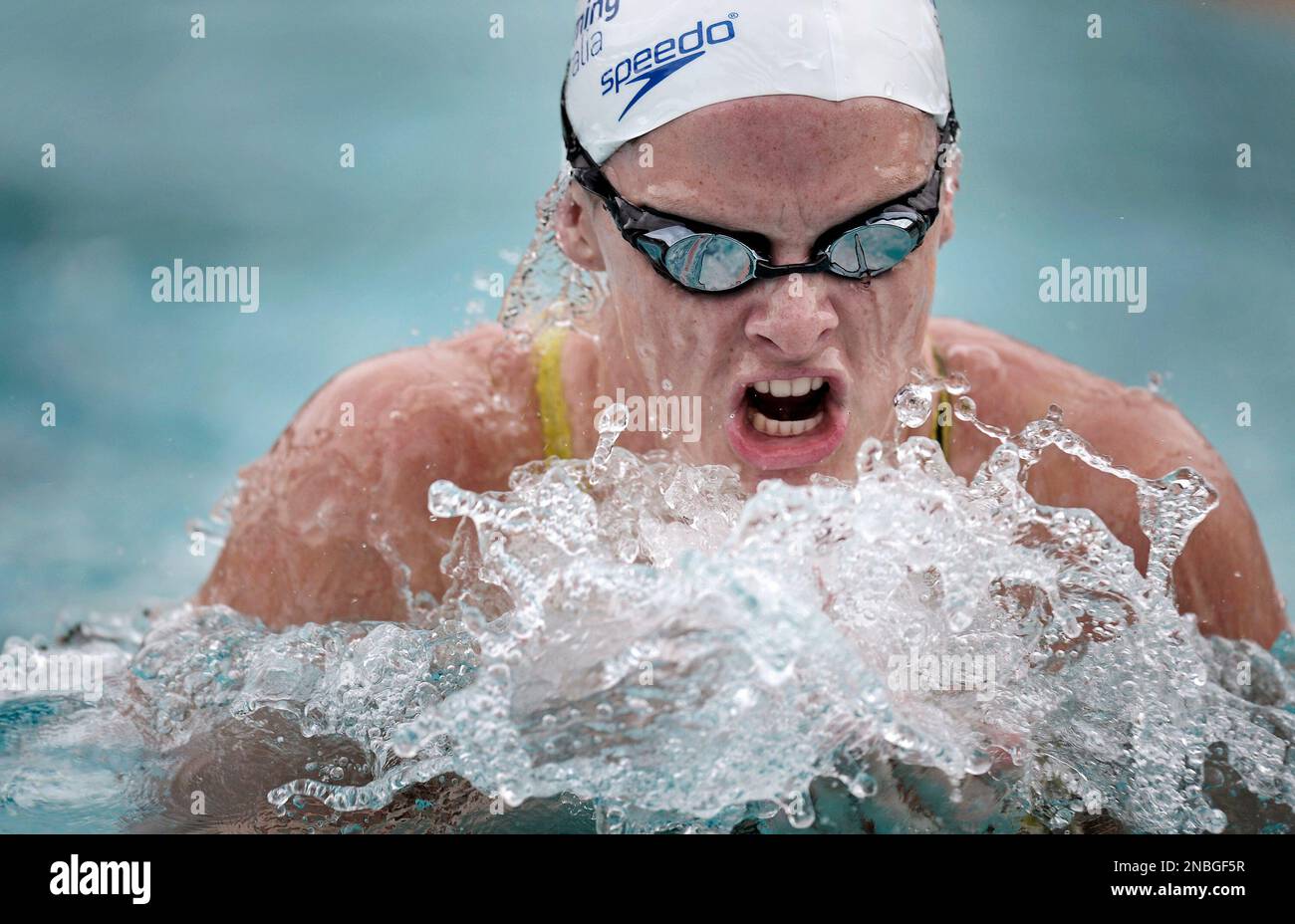 Australian swimmer Leisel Jones swims the breaststroke as she trains at ...