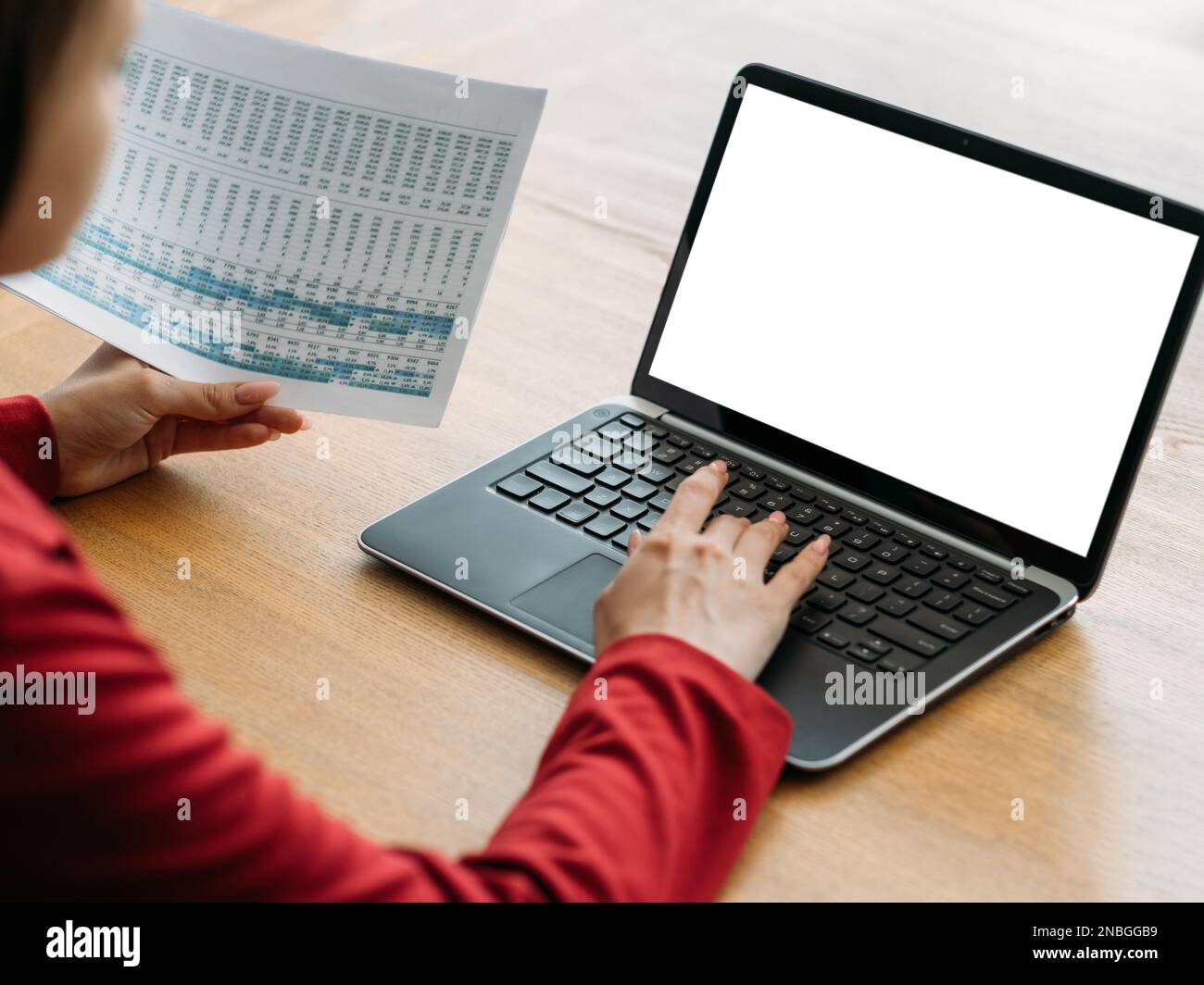 home work financial report digital mockup Stock Photo - Alamy