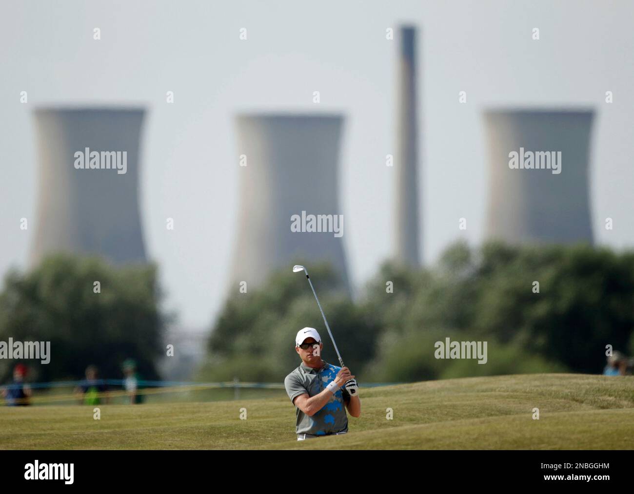 England's Simon Dyson plays a shot on the 15th fairway during the ...