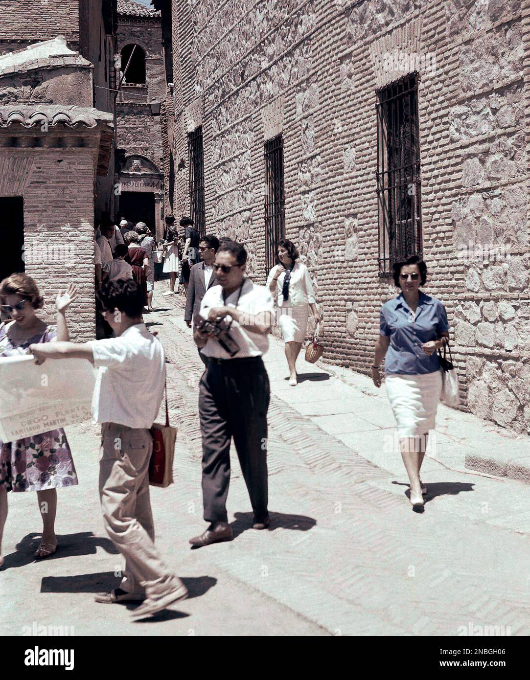 Street scene in Toledo, Spain, with Greco Museum in background, July ...