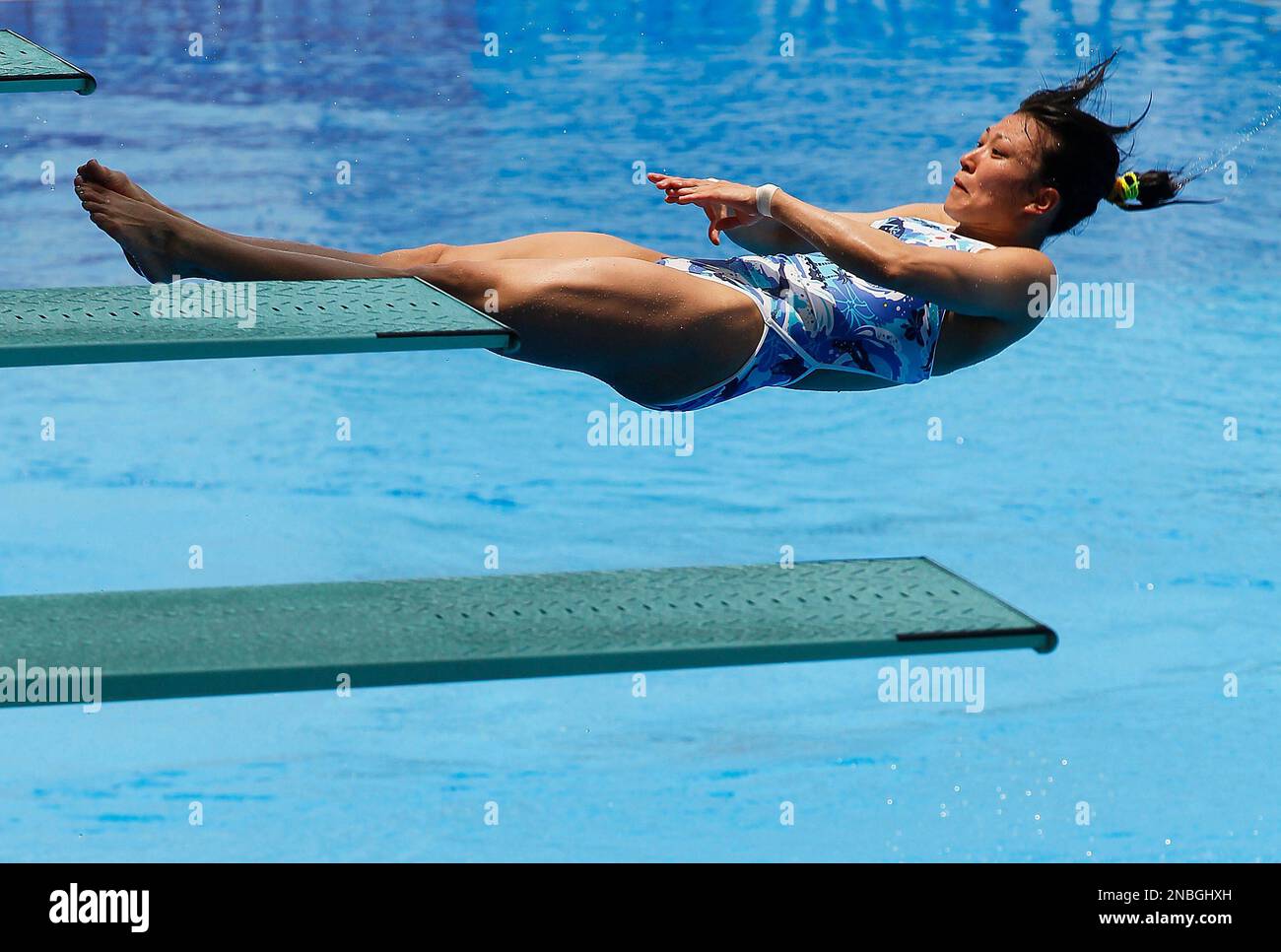 Japanese diver Sayaka Shibusawa practices at the FINA Swimming World ...