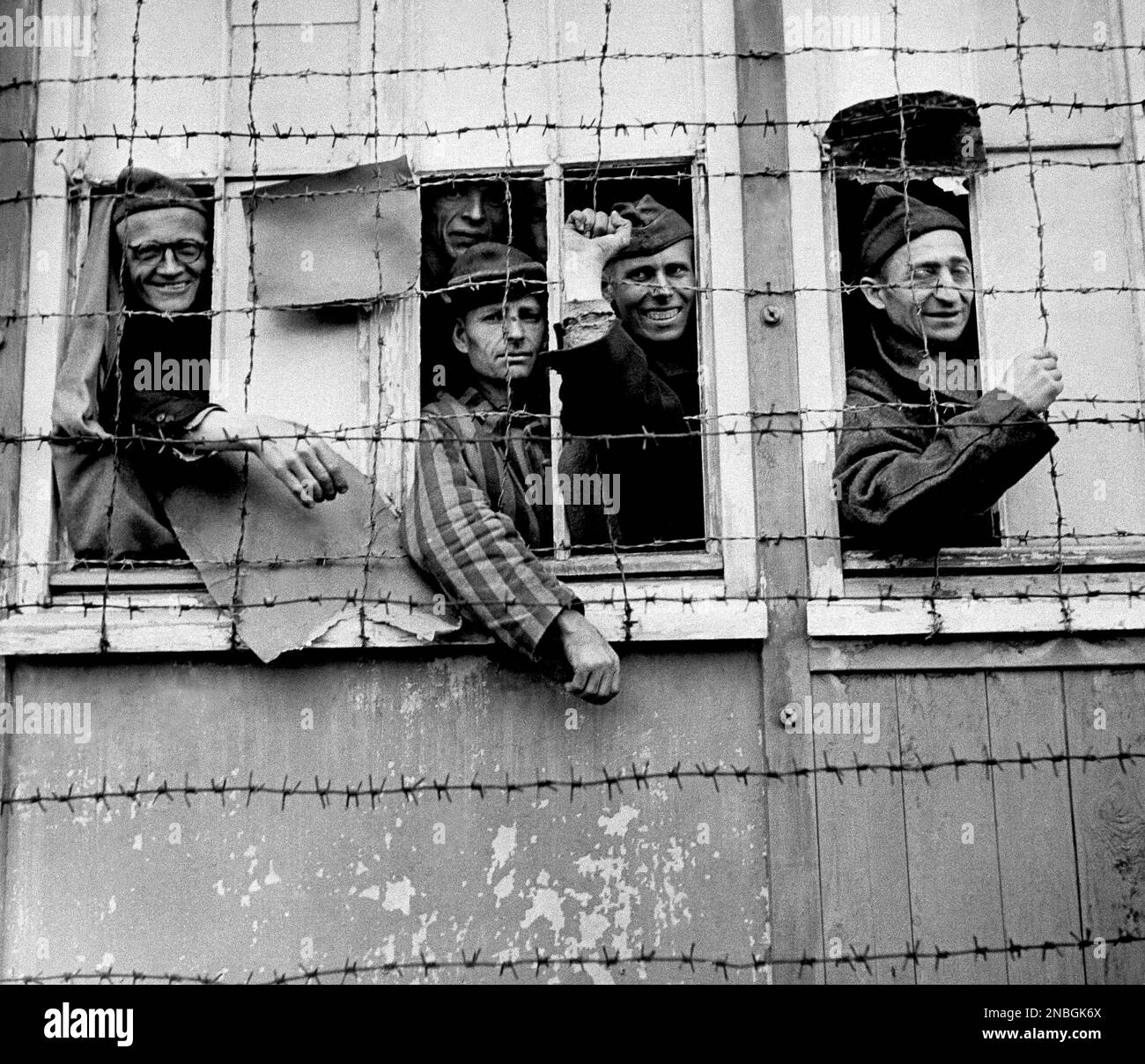 Polish prisoners liberated from Langenstein, Germany concentration camp ...