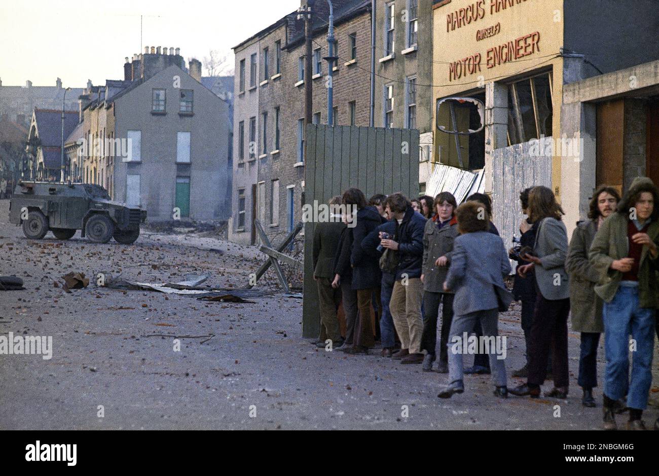 Conflict in the Bogside area of Londonderry, Northern Ireland in ...